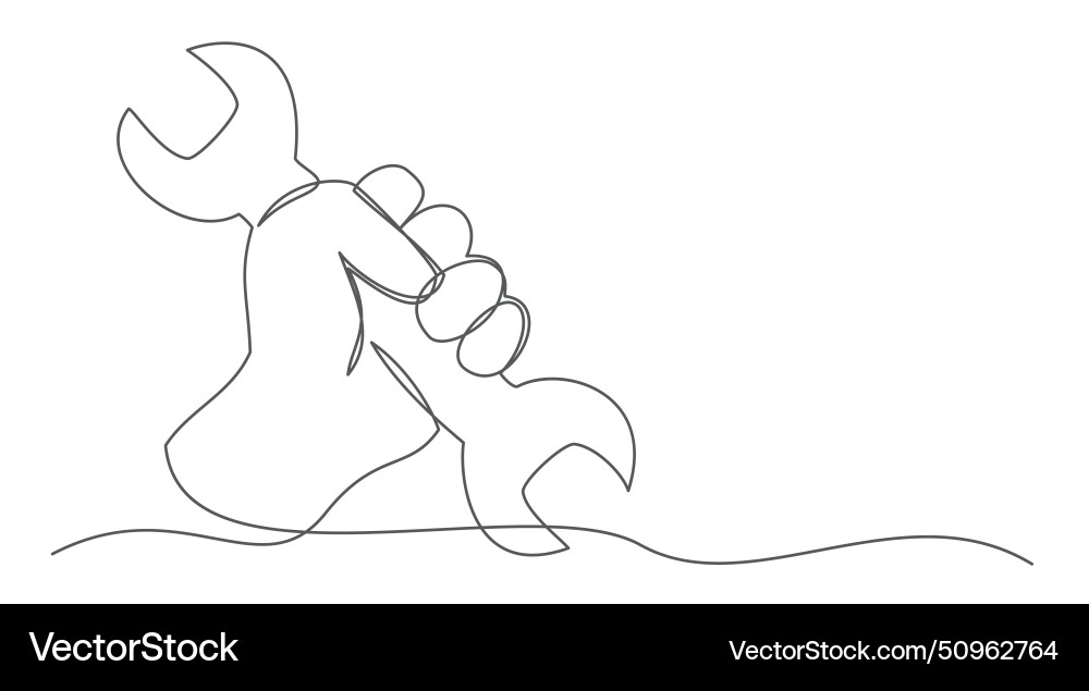 Repair one line drawing isolated on white Vector Image