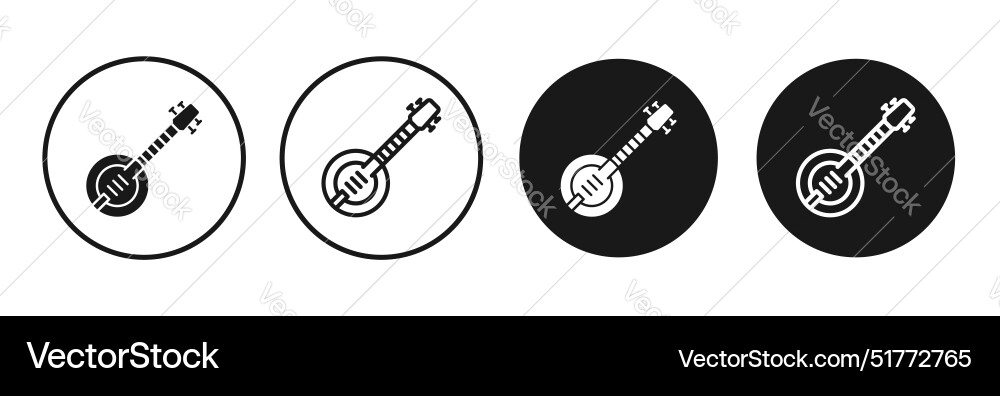Banjo line icon set Royalty Free Vector Image - VectorStock