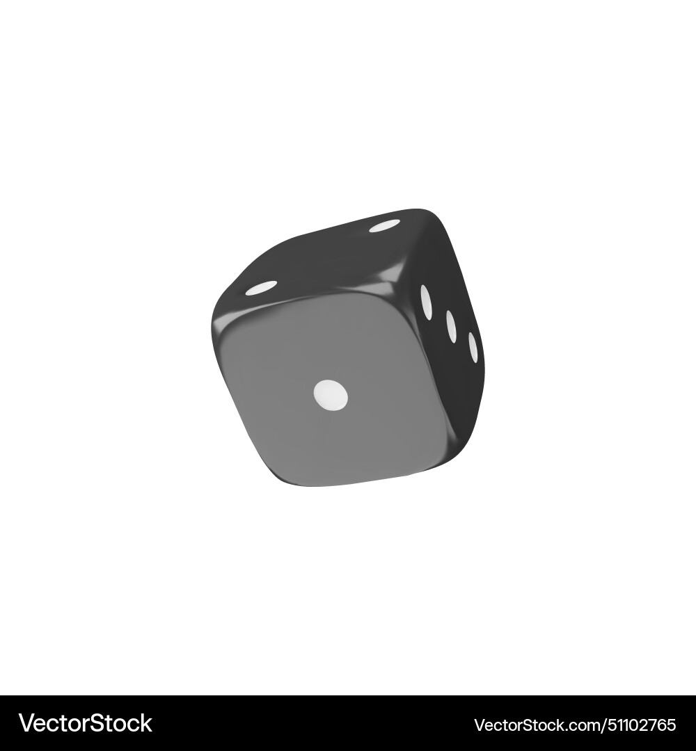 Black dice tumbling 3d icon Royalty Free Vector Image