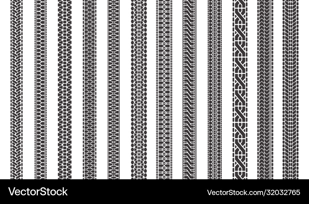 Car tire tracks automobile tires tread Royalty Free Vector