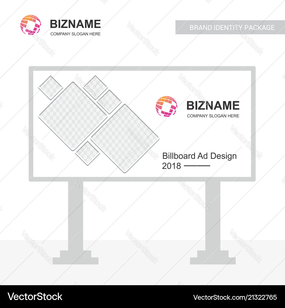 Company bill board design with world map logo Vector Image