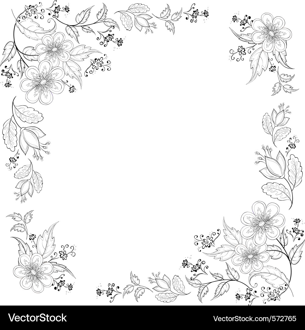 Flower background contours Royalty Free Vector Image