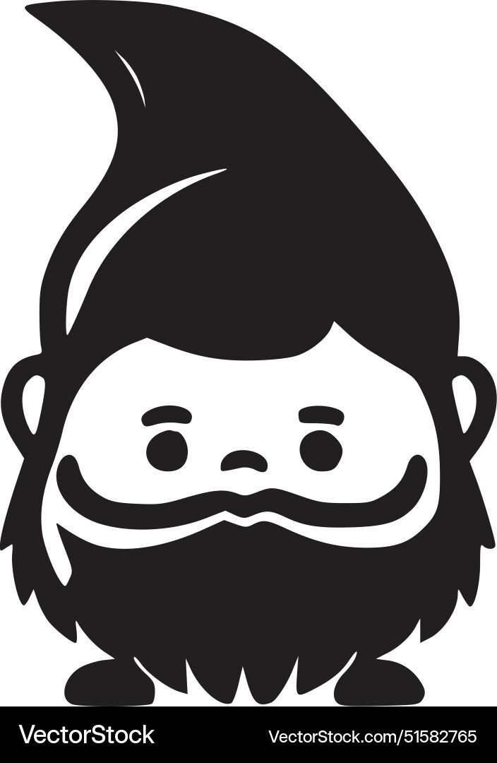 Gnome - black and white Royalty Free Vector Image