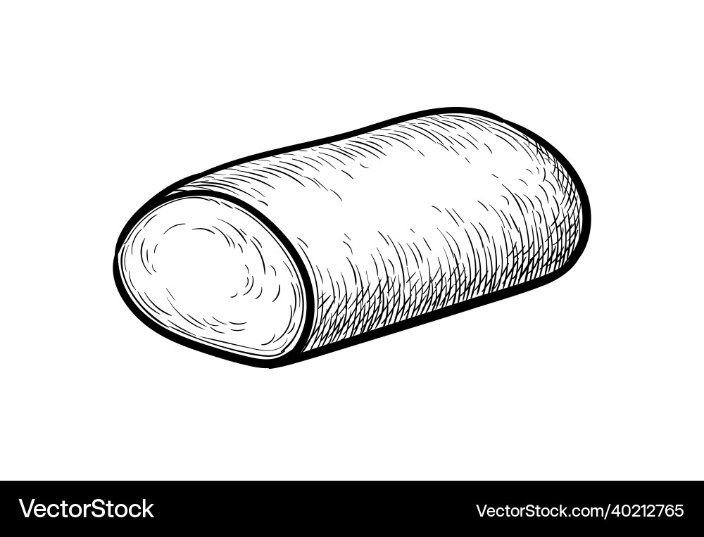 Ink sketch of mozzarella cheese Royalty Free Vector Image