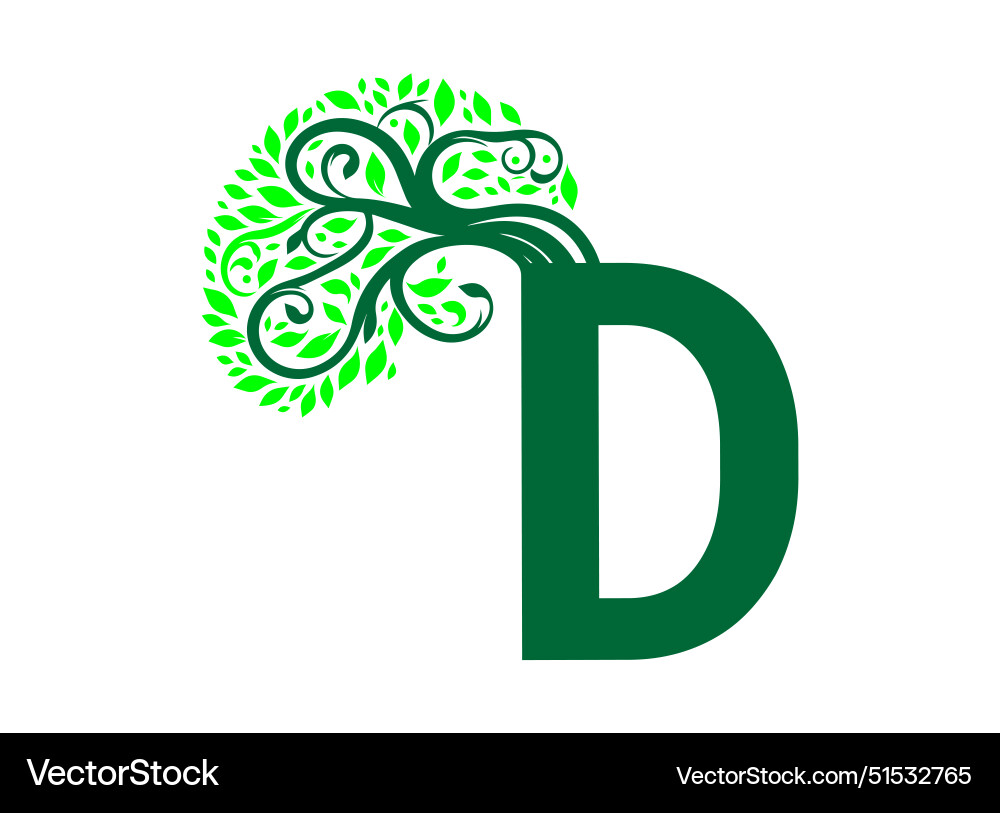 Letter and tree logo Royalty Free Vector Image