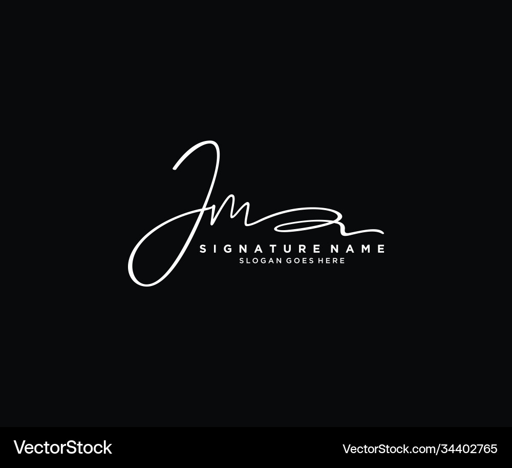 Letter jm signature logo template Royalty Free Vector Image