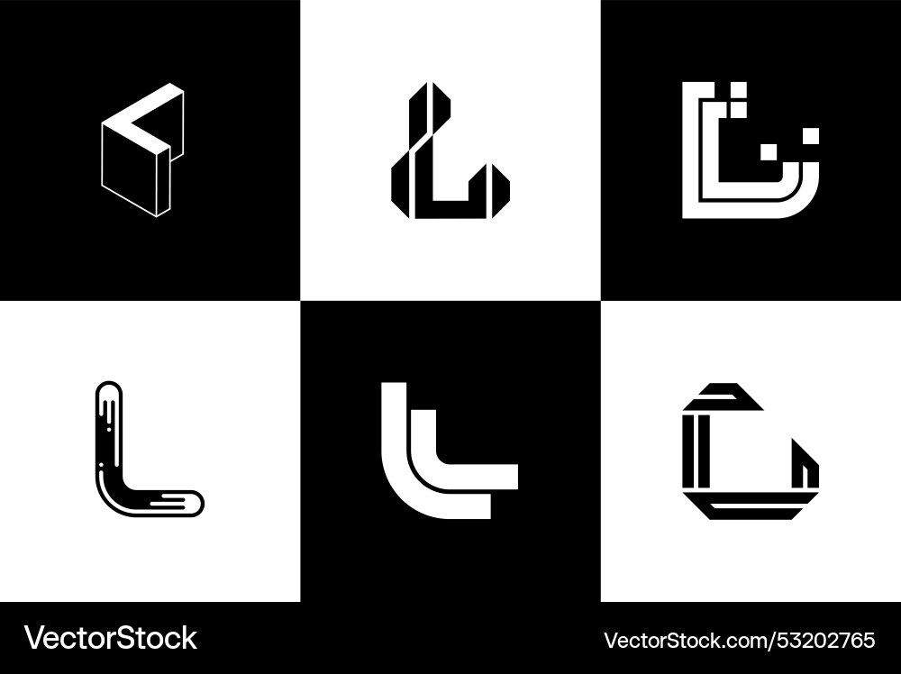 Letter l fonts and logo design Royalty Free Vector Image