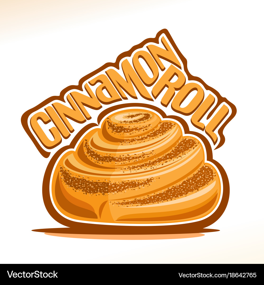 Logo for swedish cinnamon roll Royalty Free Vector Image