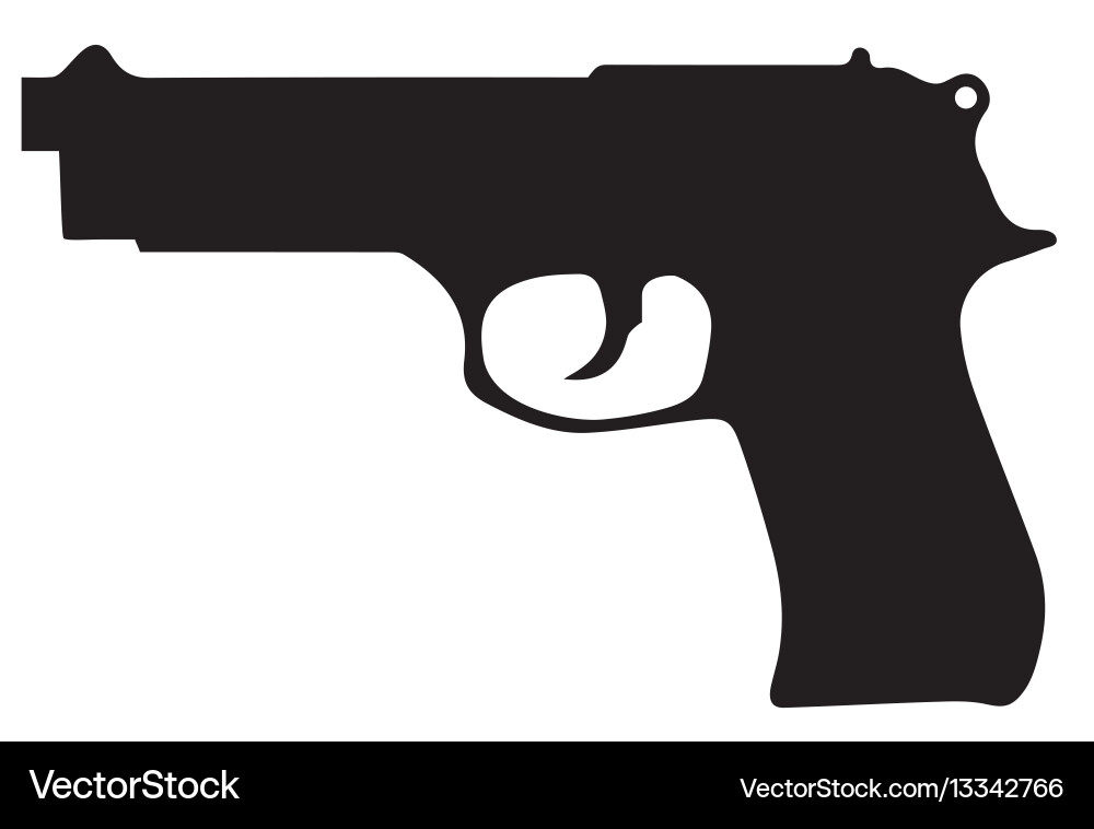 9mm Pistol with Bullets Royalty Free Vector Image