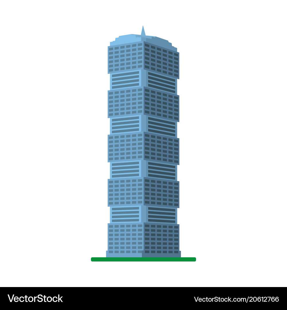 A modern high-rise building on white background Vector Image
