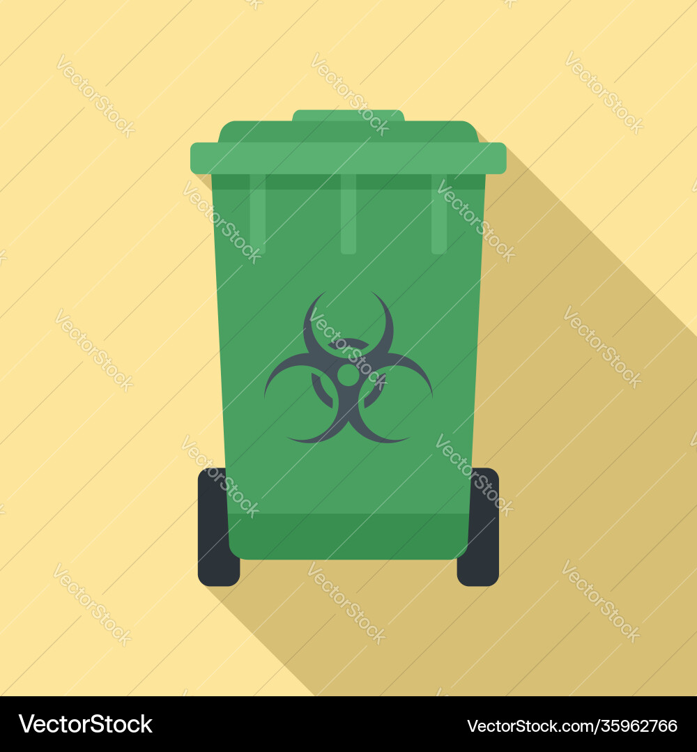 Biohazard Waste Cart Icon Royalty Free Vector Image