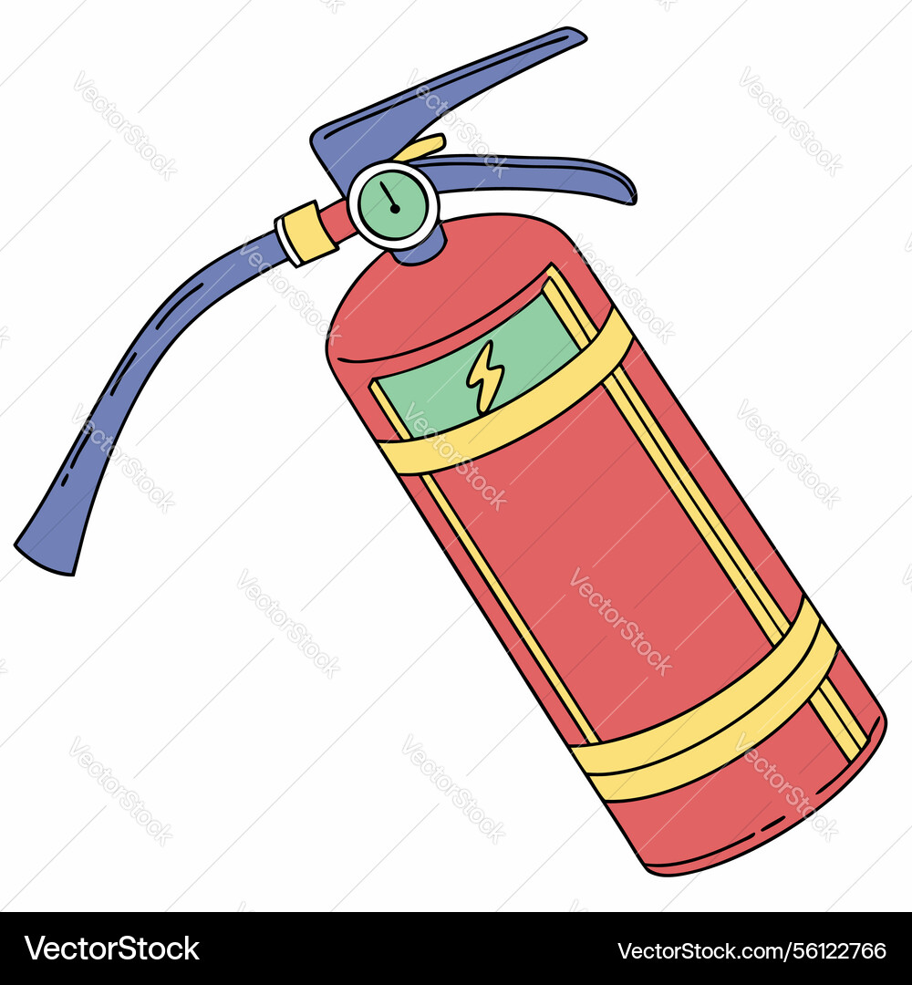 Cartoon fire extinguisher ready for safety Vector Image