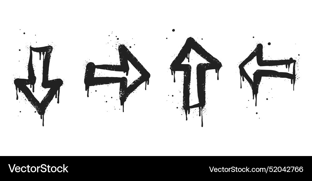 Collection of spray painted graffiti arrow Vector Image