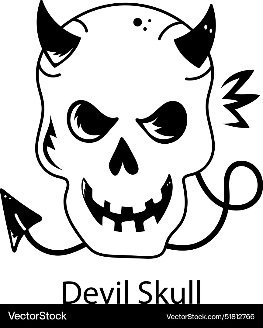 Devil skull Royalty Free Vector Image - VectorStock