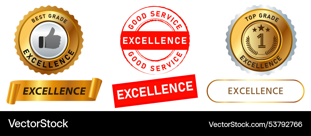 Excellence excellent good job mission task Vector Image