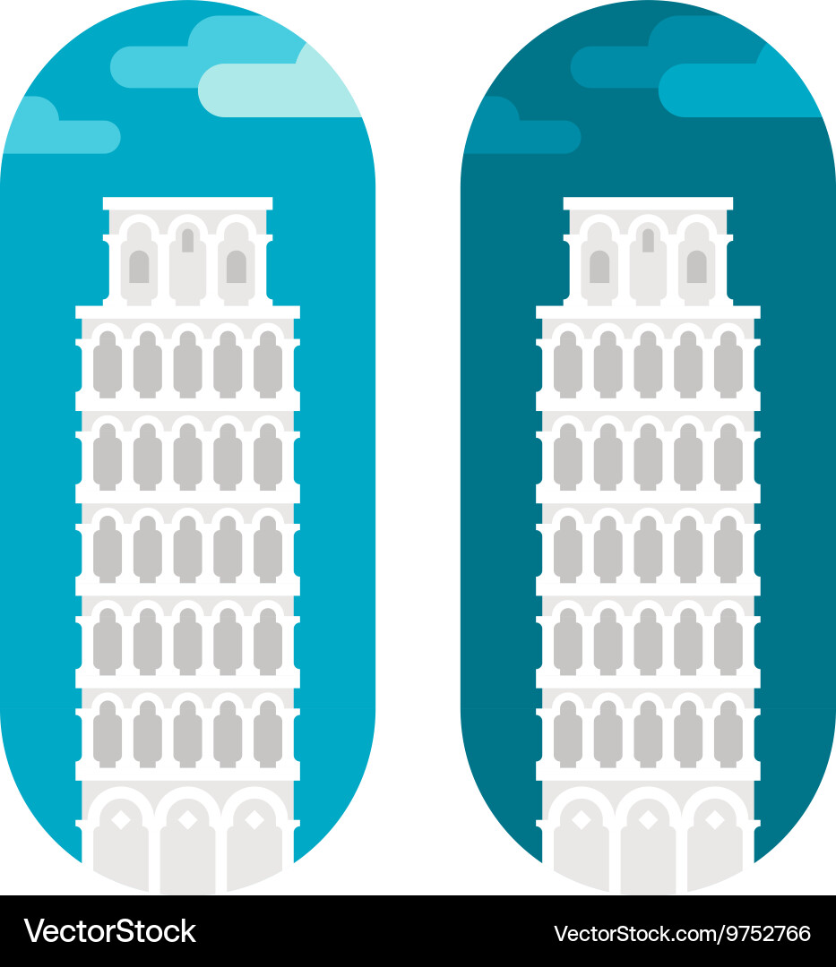 Flat design pisa tower Royalty Free Vector Image