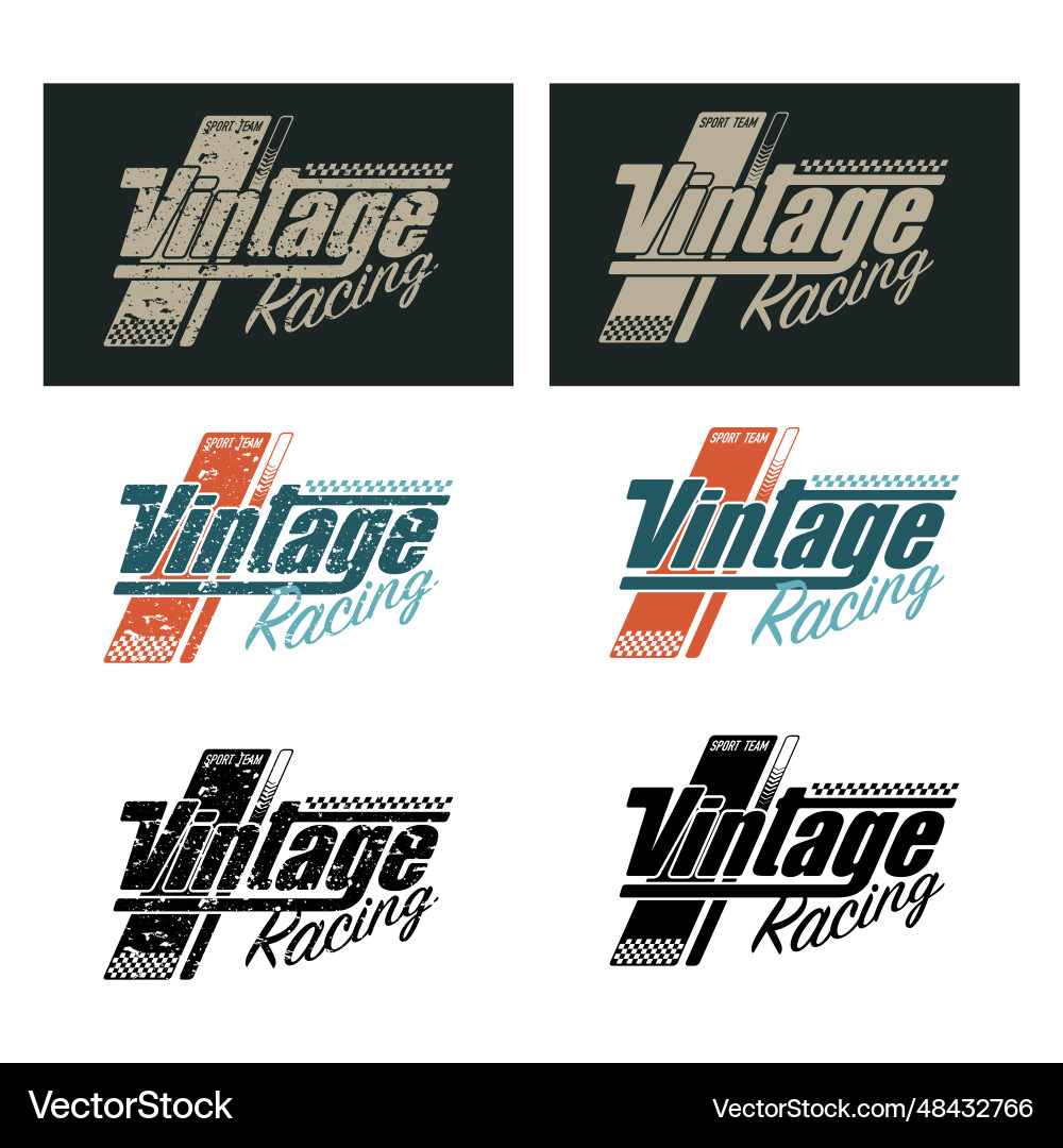 Old grunge vintage race emblems Royalty Free Vector Image