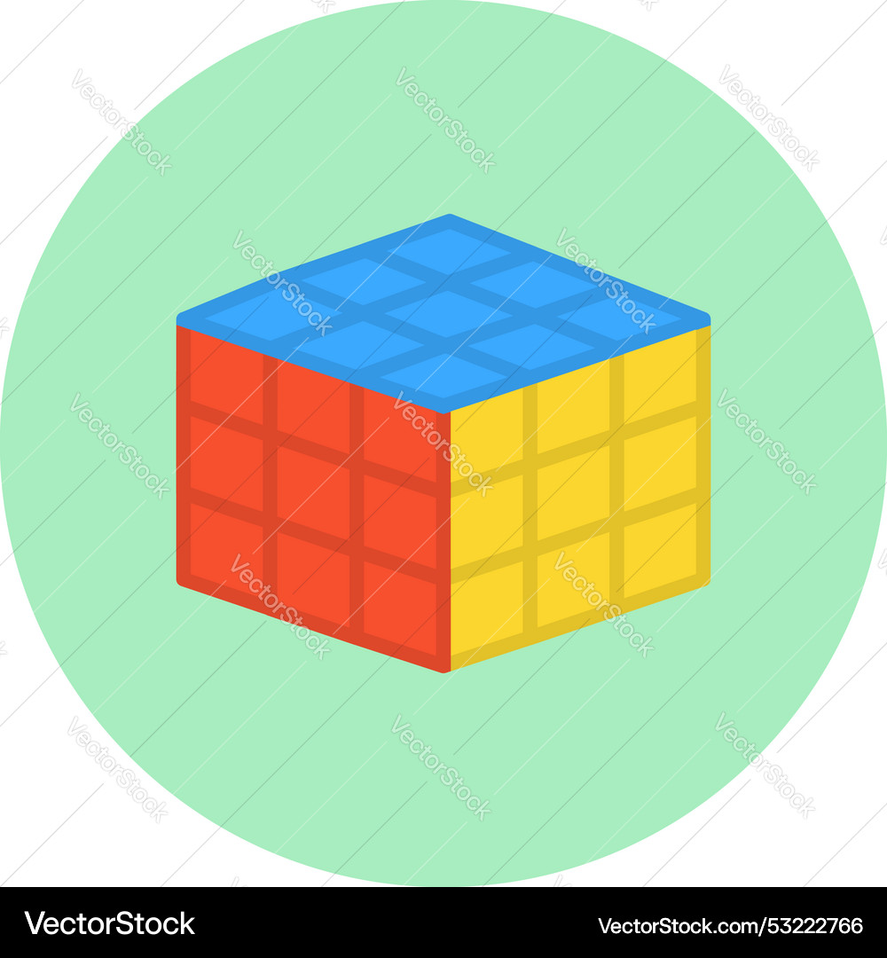 Rubik flat circle icon Royalty Free Vector Image