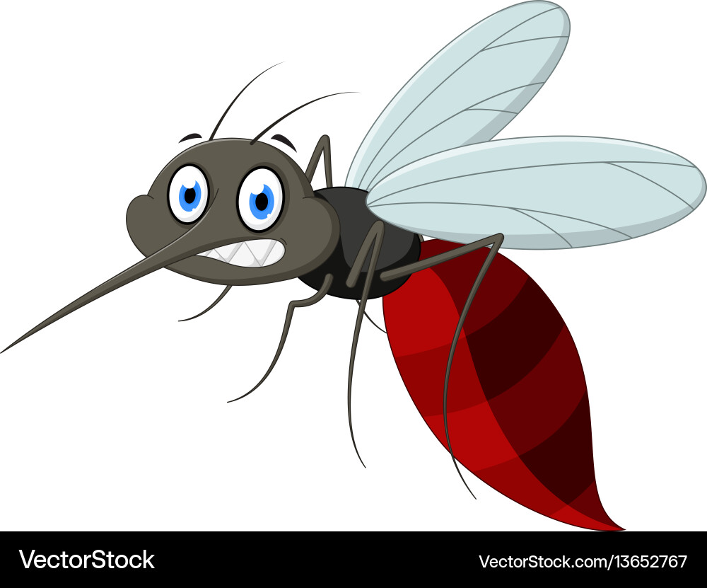 Angry mosquito cartoon Royalty Free Vector Image