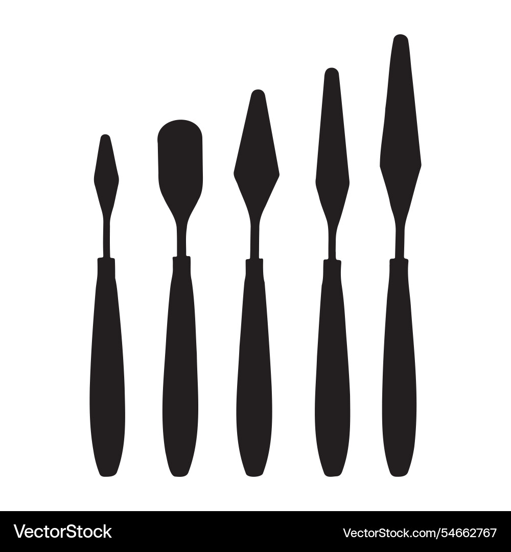 Cake cream spatula set silhouette Royalty Free Vector Image