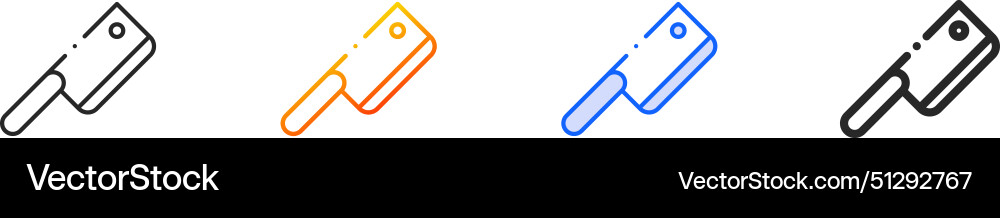 Cleaver iconthin linear gradient blue stroke Vector Image