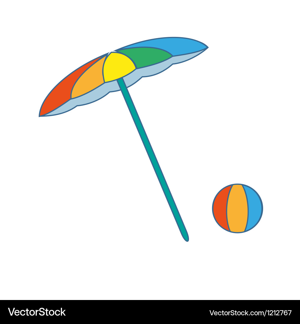 Colorful Parasol Icon Royalty Free Vector Image