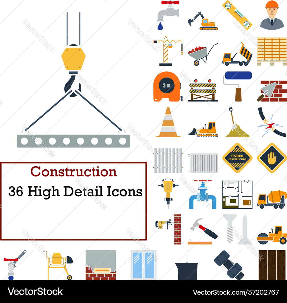Construction icon set Royalty Free Vector Image