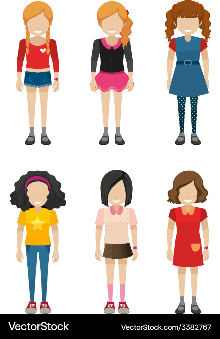 Faceless kids Royalty Free Vector Image - VectorStock