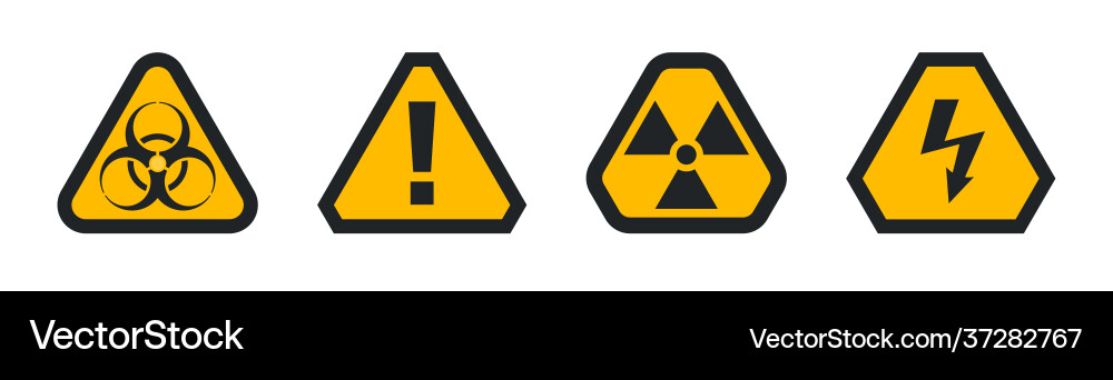 Hazard Warning Signs - Biohazard & Danger Vector Image