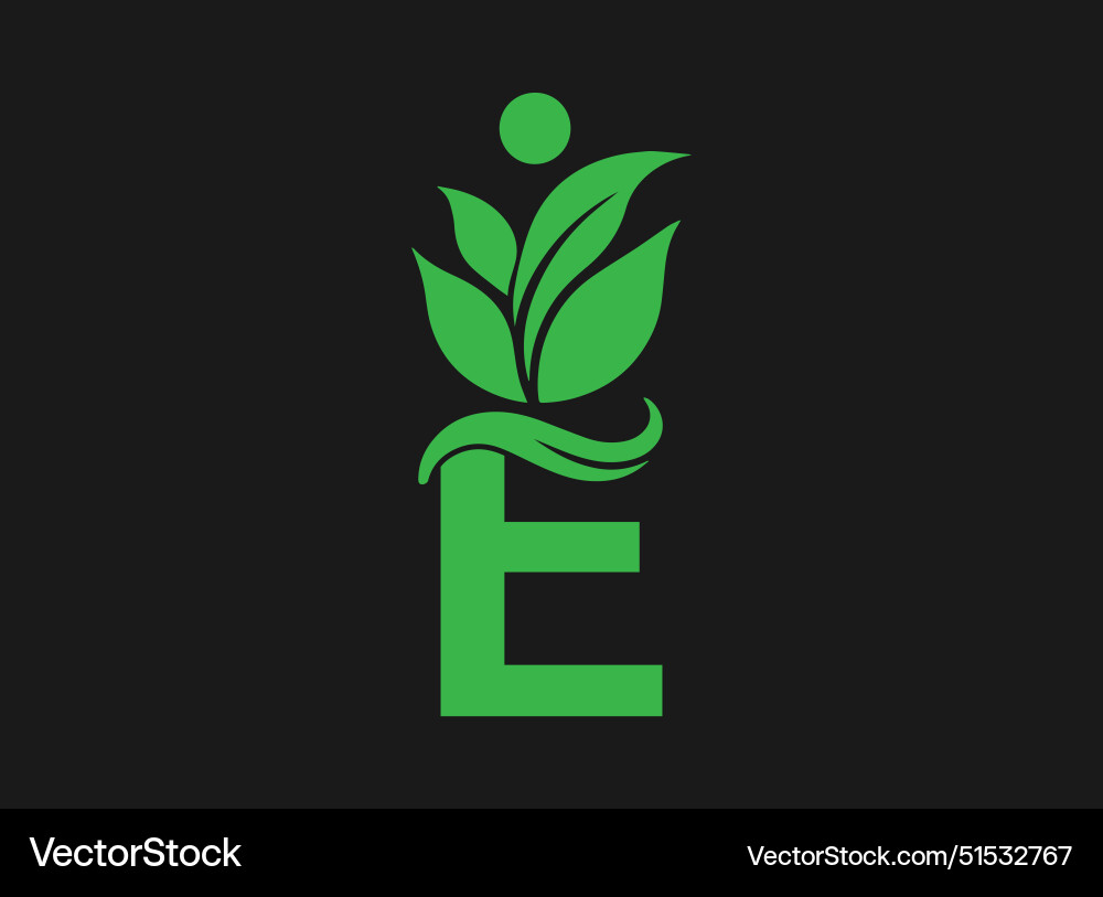 Letter and tree logo Royalty Free Vector Image