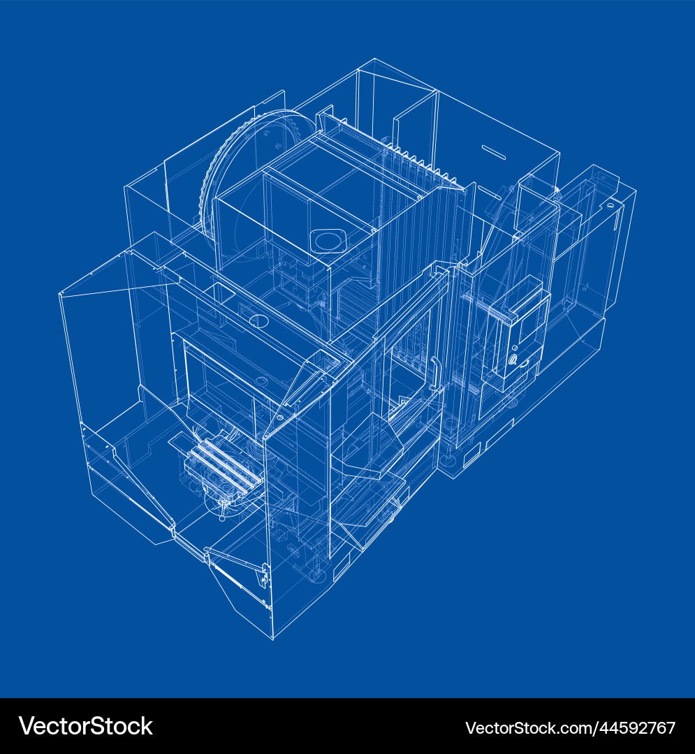 Metalworking cnc milling machine Royalty Free Vector Image
