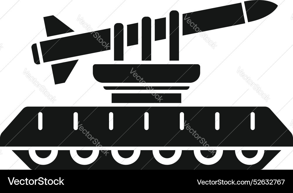 Military tank launching missile system icon Vector Image