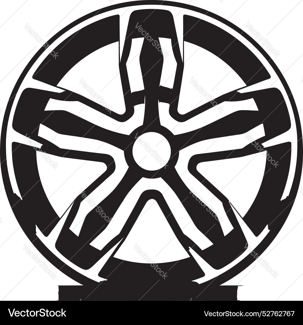 Rim reflection stylish alloy wheel logo icon Vector Image