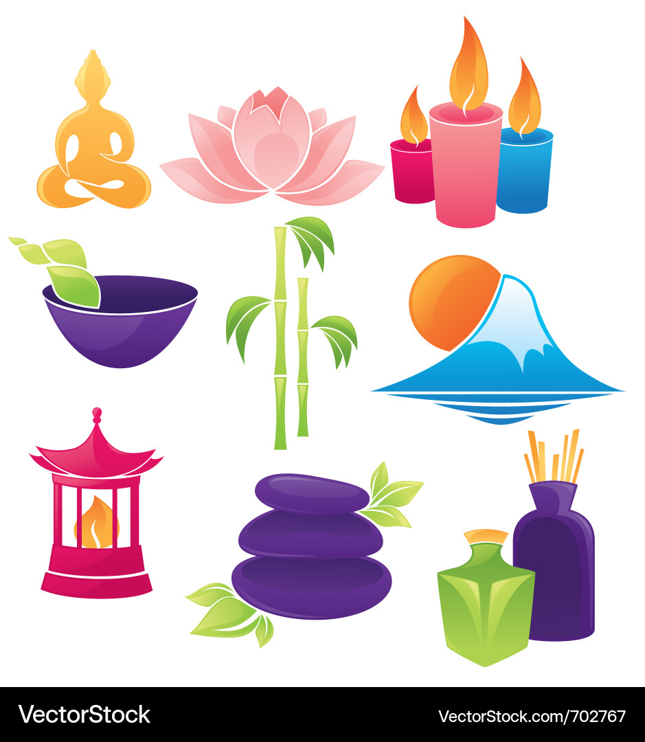 Logos für Spa und asiatische Umgebung Lizenzfreier Vektor