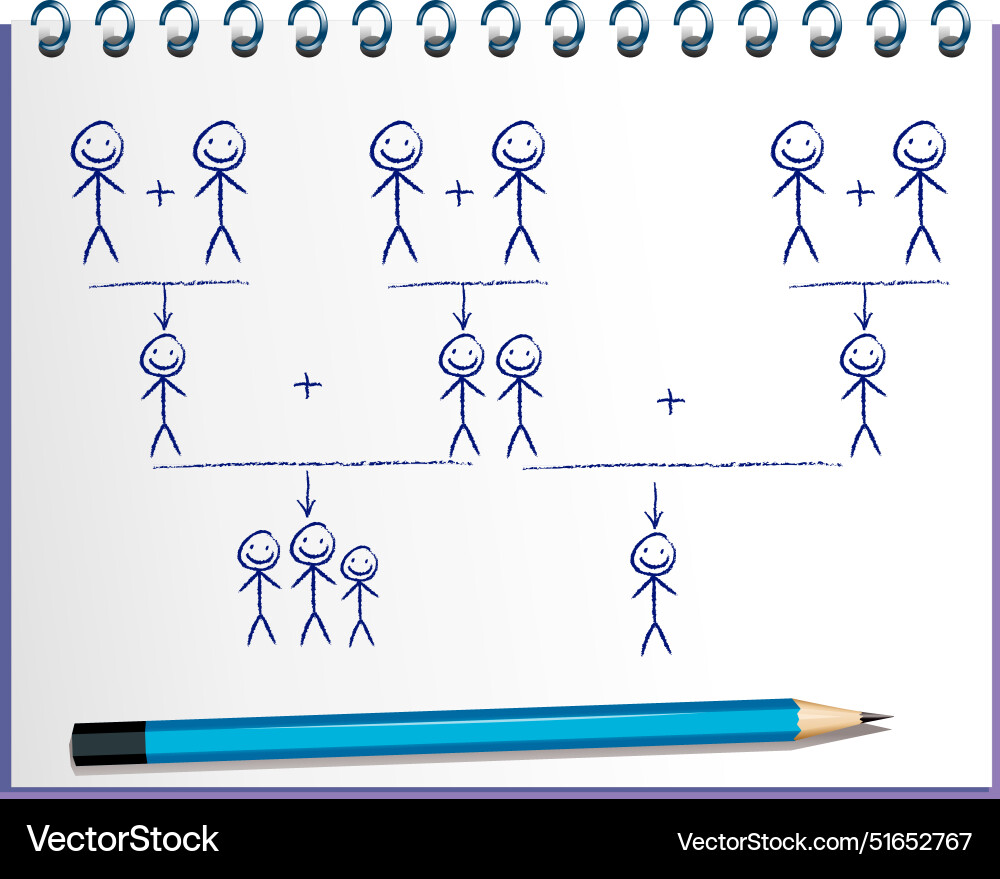 Stick figures teamwork and cooperation Royalty Free Vector