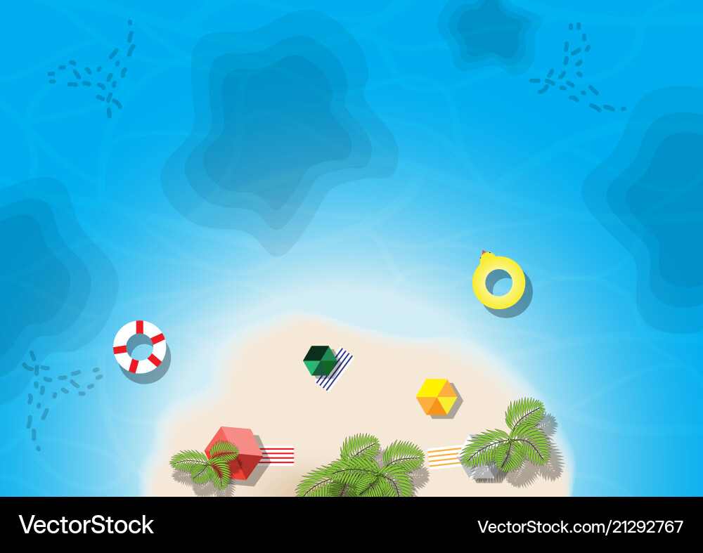 Top island beach view aerial Royalty Free Vector Image