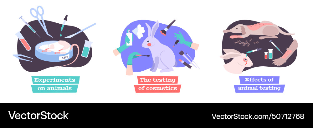 Animal testing composition set with effects Vector Image