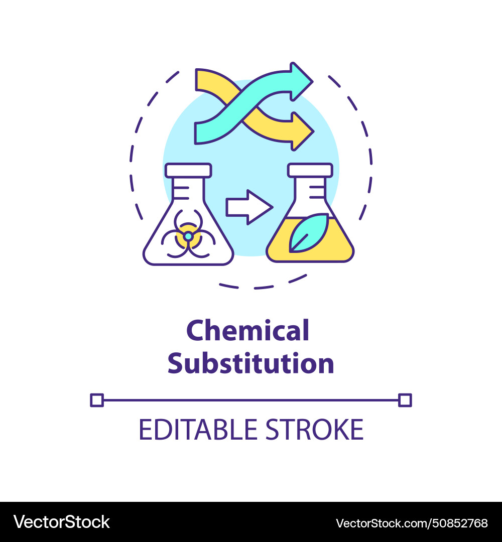 Chemical substitution multi color concept icon Vector Image
