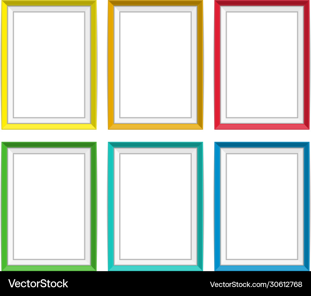 Colorful Wooden Frames Set Royalty Free Vector Image