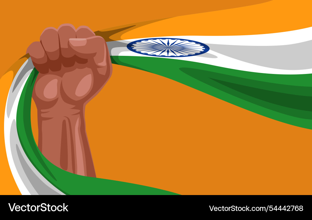 Flag bearer india fist Royalty Free Vector Image