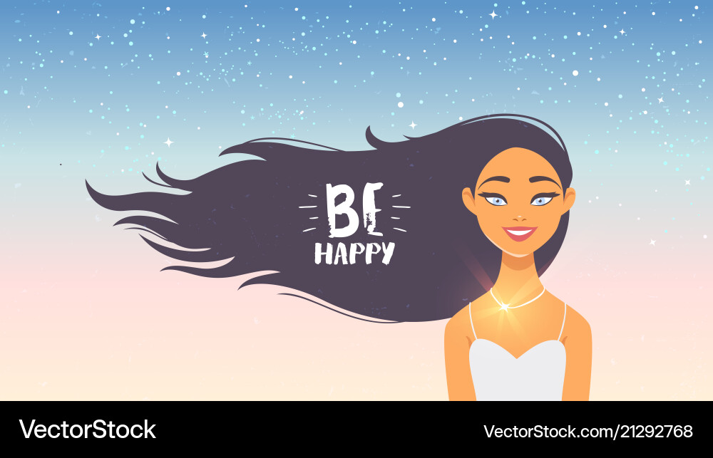Girl happy Royalty Free Vector Image - VectorStock