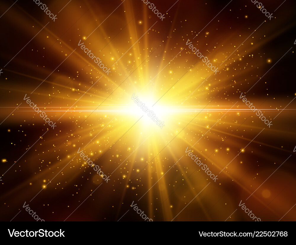 Golden Star Burst with Sparkles Royalty Free Vector Image