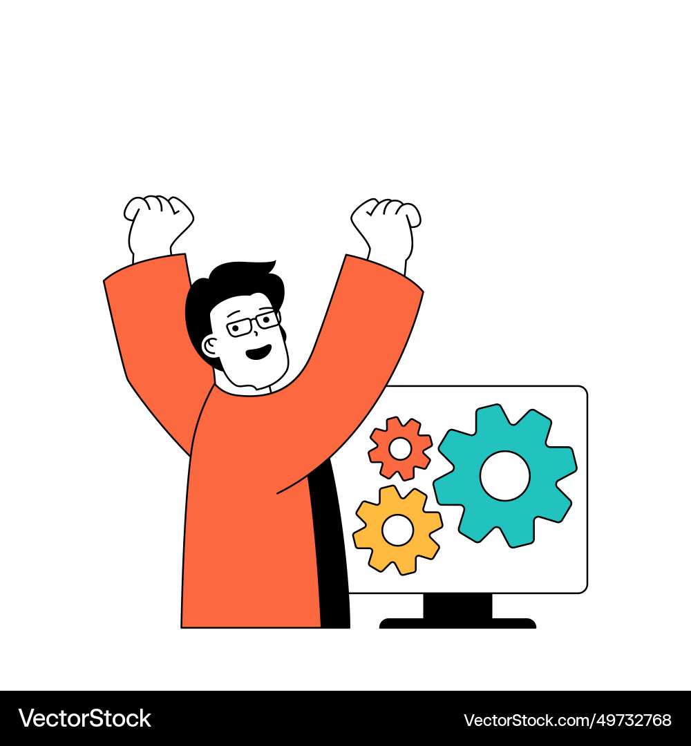 Marketing and development concept with cartoon Vector Image