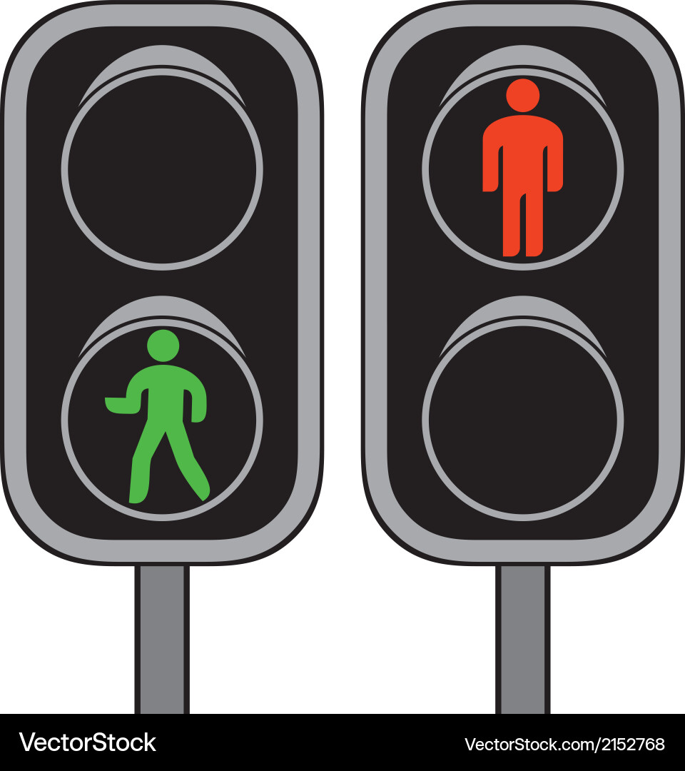 Pedestrian traffic lights Royalty Free Vector Image