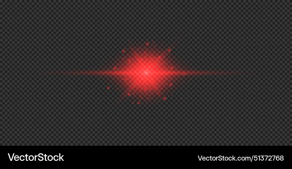 Red horizontal light effect of lens flares Vector Image