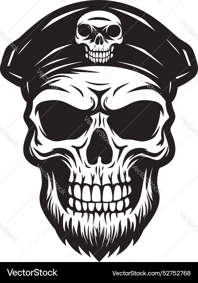Stealth skull beret covert military unit logo Vector Image