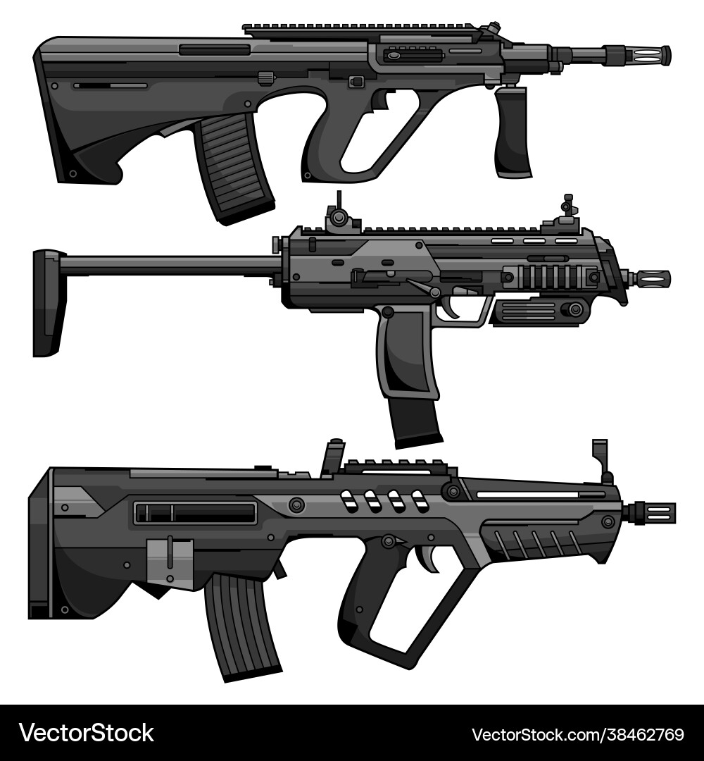 Army modern weapons Royalty Free Vector Image - VectorStock
