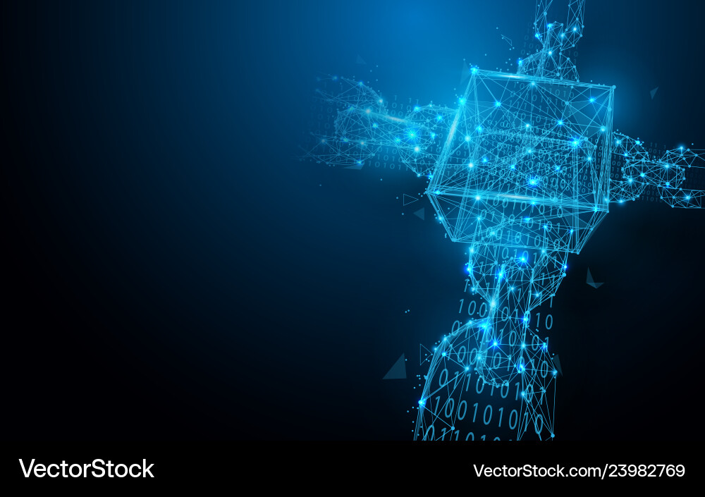 Block chain network connections background Vector Image