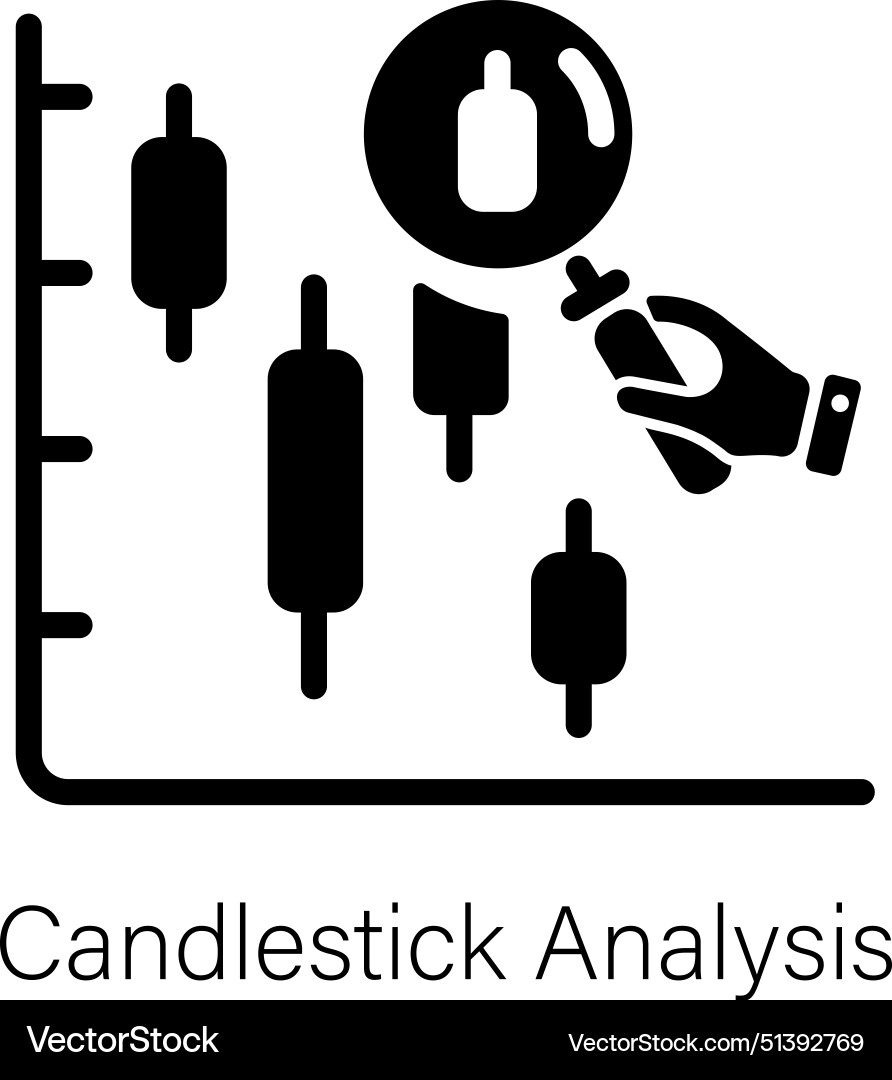 Candlestick analysis Royalty Free Vector Image