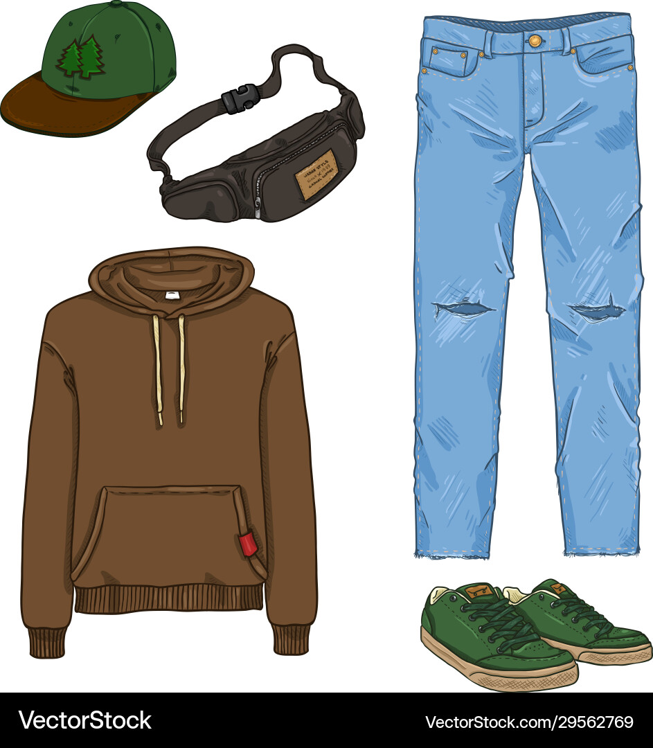 Cartoon set men clothes Royalty Free Vector Image